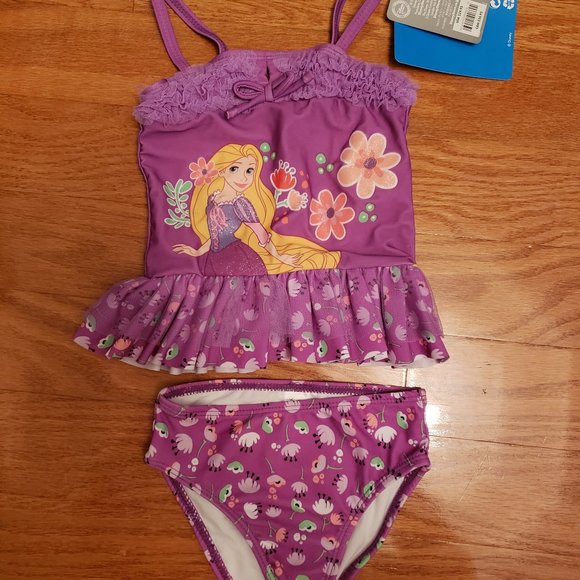 Disney | Swim | Disney Store Tangled Rapunzel Swimsuit Girl Size 2 ...